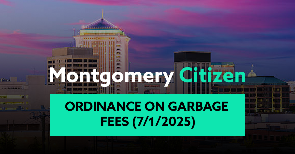 ORDINANCE ON GARBAGE FEES (7/1/2025) - Montgomery Citizen